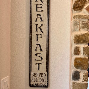 Breakfast Served All Day Wood Sign Handcrafted Rustic Wooden | Etsy