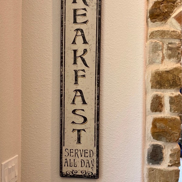 Breakfast Served All Day Wood Sign - Handcrafted Rustic Wooden Decor - Etsy