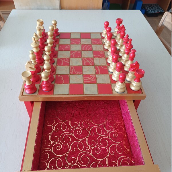 New Magic Puzzle Jewelry Box Hidden Key Drawer Wooden Big Blue Secret ...