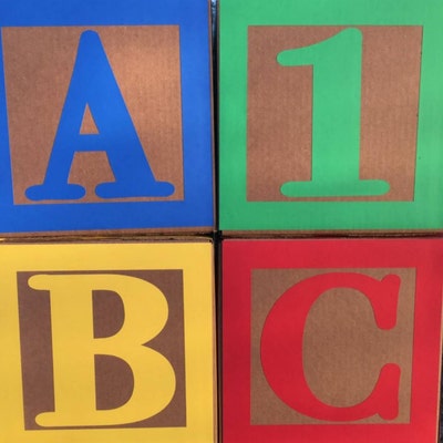 Large ABC Blocks , Birthday Blocks, Party Decorations Birthday Party ...
