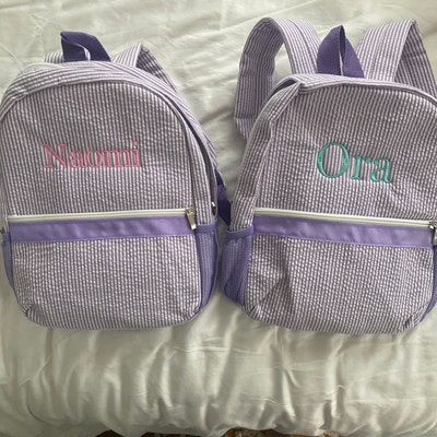 Personalized Baby Backpacks Monogrammed Toddler Backpacks Seersucker ...