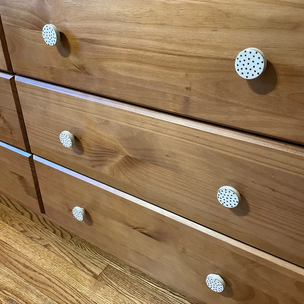 Hand Painted Handmade Ceramic Knobs (design 2) Gold Black & White, Drawer Knobs Cabinet Knobs ...