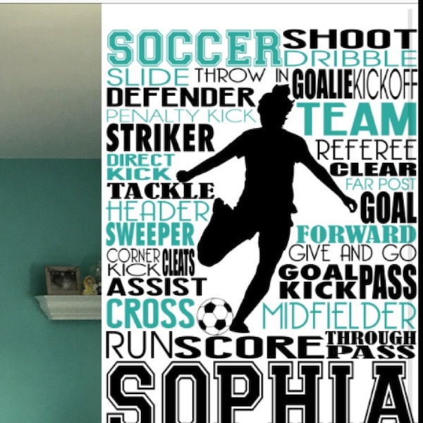 Soccer Poster, Soccer Wall Art for Girls, Soccer Word Art, Soccer Coach ...