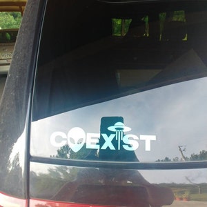 Coexist Decal, Car Decal, Laptop Sticker, Alien Decal, UFO Sticker ...