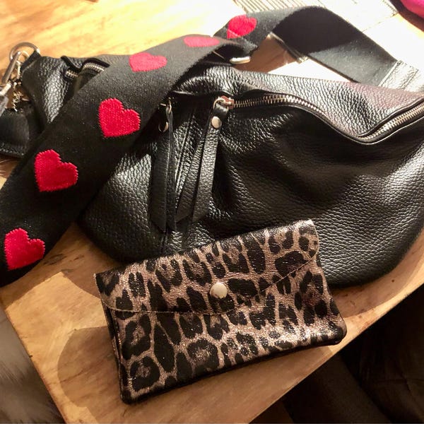 IDA XXL Extra Large Leather Bum Bag Shoulder Bag Large Halfmoon Bag ...