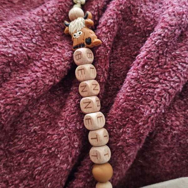 Highland Cow Pacifier Clip | Farm Pacifier Clip | Cow Dummy Clip | Cow ...