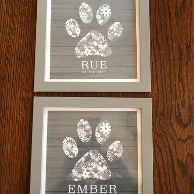 Custom Pet Name Sign Paw Print Sign Dog Name Sign - Etsy