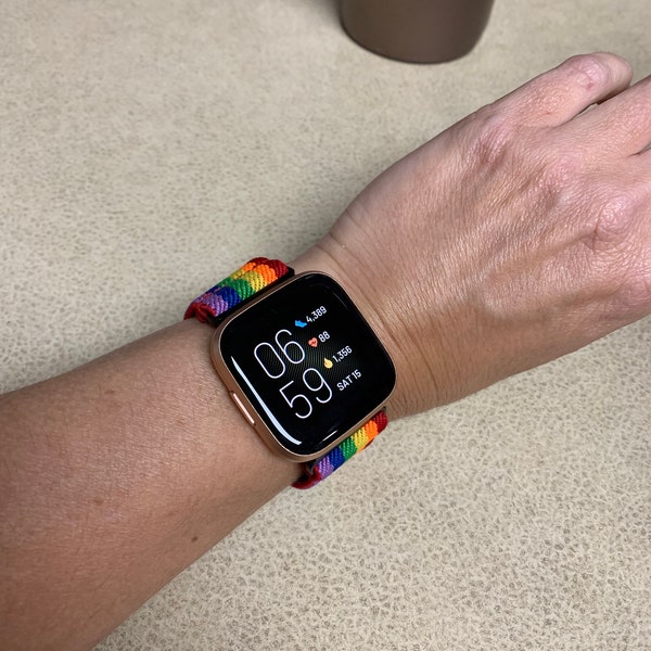 Elastic Fitbit Versa Watch Band - Rainbow Pride - Versa 1 / 2 / Lite - Etsy