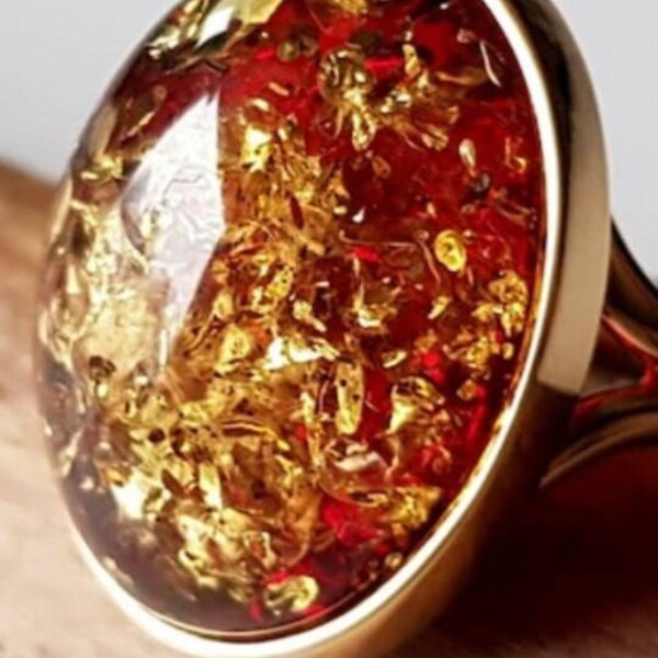 Natural Egg Yolk Baltic Amber Ring, Honey Amber Ring, Amber and ...