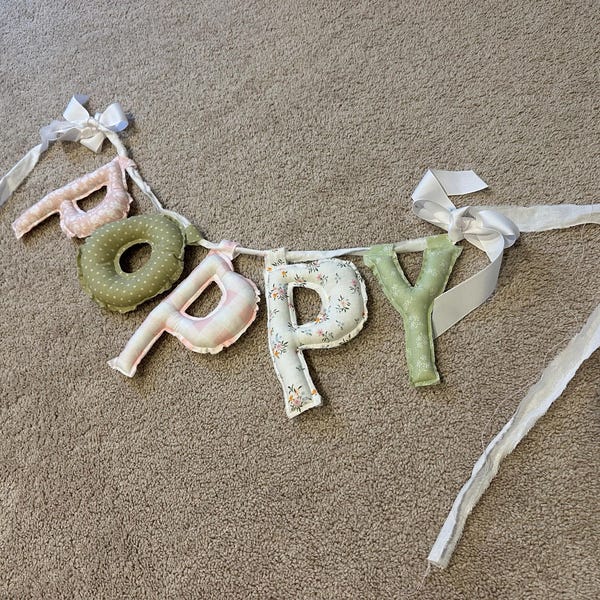 Handmade Fabric Name Banner: Custom Nursery Decor - Etsy
