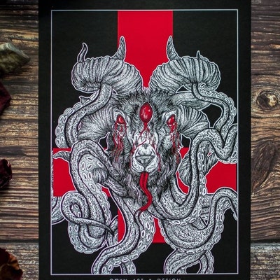 Red Witch original Design Print Fine Art Print Goth Dark Art Gothic ...
