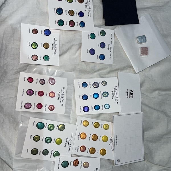 MICA DOTCARDS Handmade Watercolors Mica Metallic Dot Cards Sample Sets ...