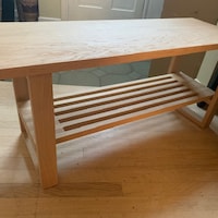 White Oak Slatted Bench. Classic Design. Great as an Entry Bench or ...