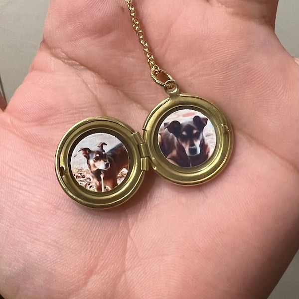 Gold Locket Necklace Custom Photo Lockets Gift for Her Minimalist ...