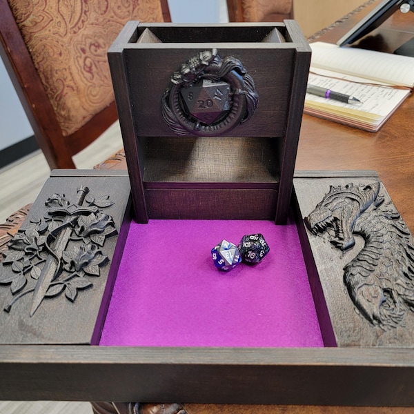 Custom Dnd Dice Box, Dnd Rolling Tray, Personalized Name Engraving ...