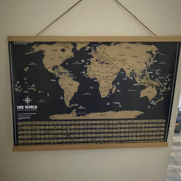 Framed Scratch off World Map Poster, Travel Tracker Map, Traveler Gift ...