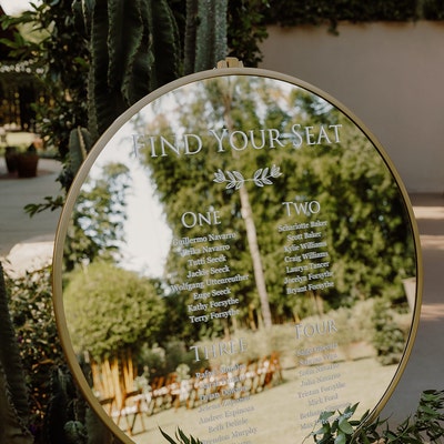 Mirror Wedding Table Plan Mirror Seating Chart Full Length Vinyl Decals ...