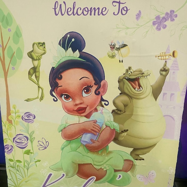 Baby Tiana Welcome Sign, Princess Tiana Welcome Board, Princess Tiana ...