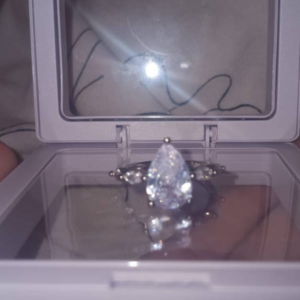 Big Red Diamond Ring Womens Red Diamond Ring Red Crushed Diamond Ring ...