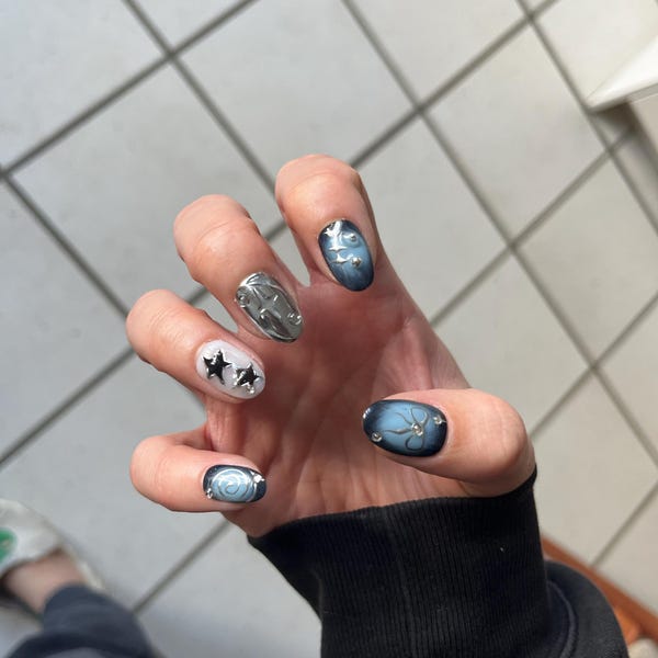 3d Flower Hand Painted Nails/ Custom Press on Nails/ Hand Made Press on ...