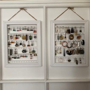 Earring Holder Framed Iorganize® Organizer Movable Slats Hoop Hooks 10 ...