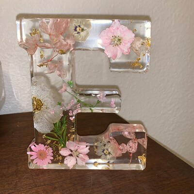 Pressed Flower Resin Letters - Etsy