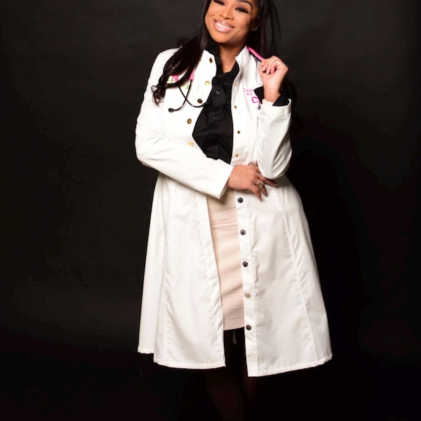 Gold Button, High Collar White Coat - Etsy