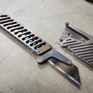 Small Curve Striped Utility Knife Fixed Blade Razor Unique Custom ...