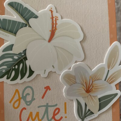White Lily Sticker Die-cut Water Bottle Sticker Lily Flower Sticker - Etsy