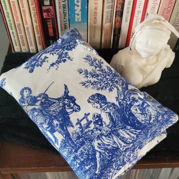 Toile De Jouy Fabric,book Sleeve, Book Bag, Book Purse, Book Protector ...