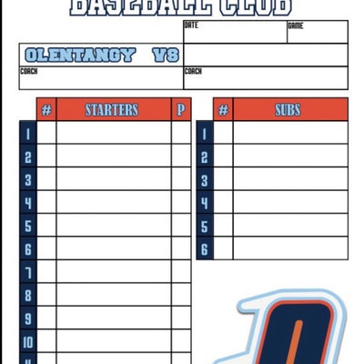Custom Lineup Cards Baseball or Softball 4 Part Carbonless - Etsy