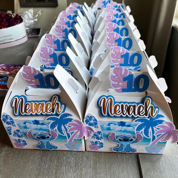Stitch Party Favor Box, Stitch Party Favor Box, Stitch Birthday ...