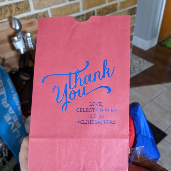 Personalized Goodie Bags - Thank You Script - Custom Party Favor Bag ...
