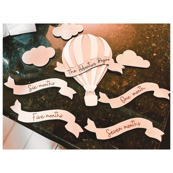 Baby Milestone Cards, Hot Air Balloon Milestone, Shower Gift, Monthly ...