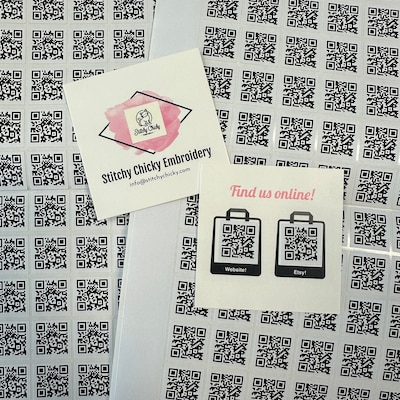 Custom QR Code Sticker Labels, Kiss Cut Stickers, Different Sizes ...