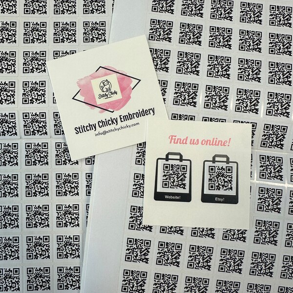 Custom QR Code Sticker Labels, Kiss Cut Stickers, Different Sizes ...