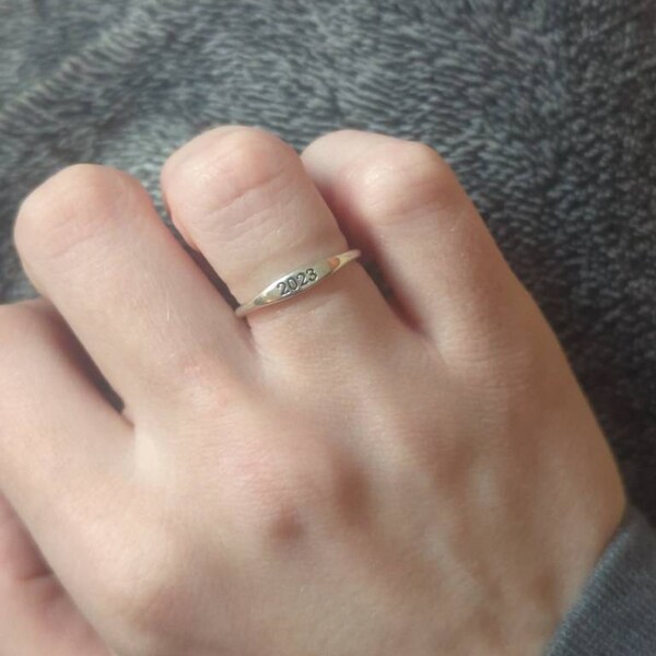 Custom Name Ring • Personalized Stacking Ring • Skinny Stackable Names ...