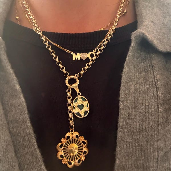 14K Gold Rolo Chain Sailor Claps, Spring Ring Claps Necklace, Rolo ...