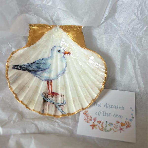 Trio of Hand Decorated Oyster Shell Tree Decorations Pretty Fairies ...