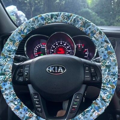 Bright Patchwork Steering Wheel Cover Full Grip Fabric Inside Flowers ...