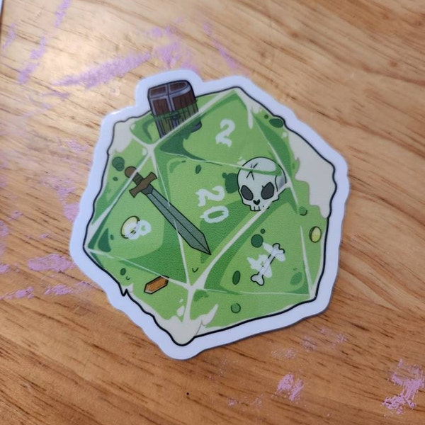 Gelatinous Cube D20 Sticker | RPG Sticker | Tabletop Gaming Sticker ...