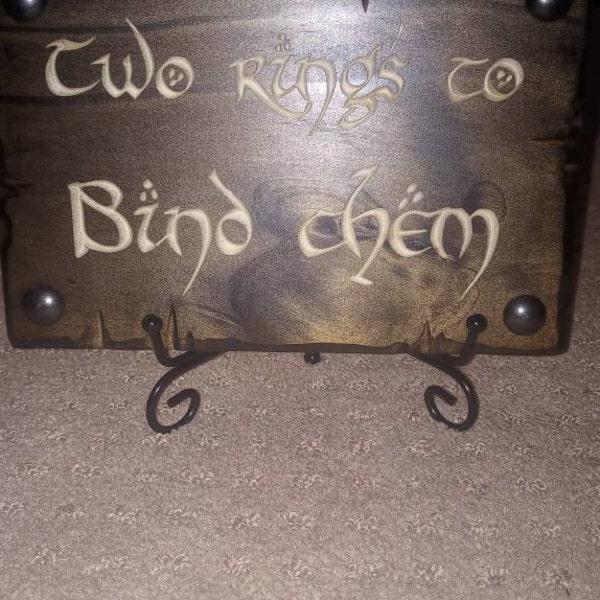 Two Rings to Bind Them Sign Engraved Rustic Wood Wedding Sign With ...