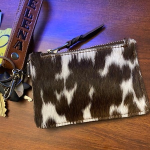 Cowhide Keychain Wallet Credit Card Holder Case Change Coin Purse ...