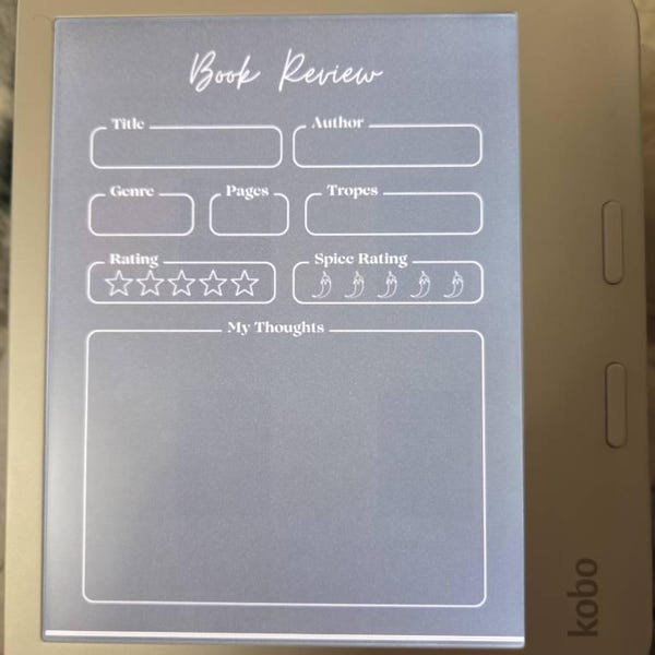 Kobo All Seasons Bookshop Insert Bundle for Clear Case, PRINTABLE, Kobo ...