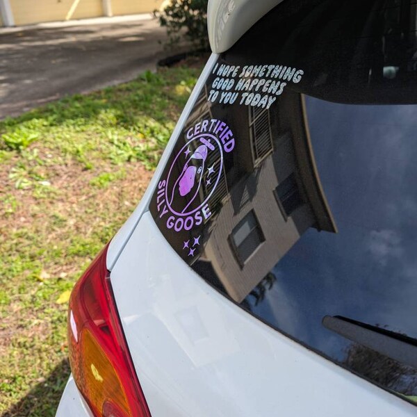 Certified Silly Goose on Board Holographic Bumper Car Window Transfer ...