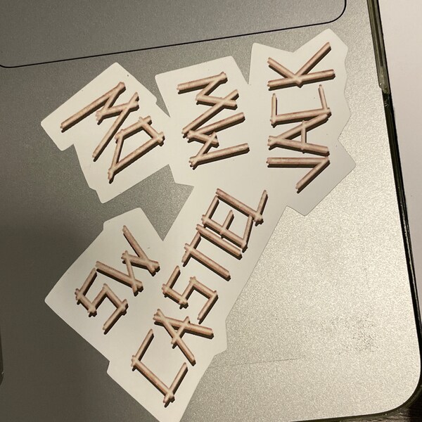 Supernatural Inspired Names/initials Carving Sticker, Castiel, Sam and ...