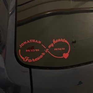 Personalized in Memorial "infinity Symbol" Permanent Vinyl Decal ...