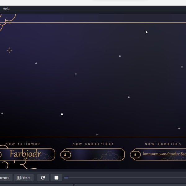 Celestial Animated Stream Package/dark Blue Theme/twitch Set/panels ...