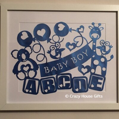 Baby Boy Paper Cut Svg / Dxf / Eps / Files and Pdf / Png Printable ...