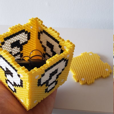 Perler Bead Super Mario Question Mark Cube - Etsy